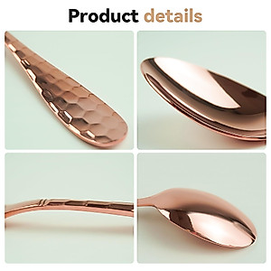 CigeZaus Copper Spoon, 7" Pure Solid Soup Spoons (2)