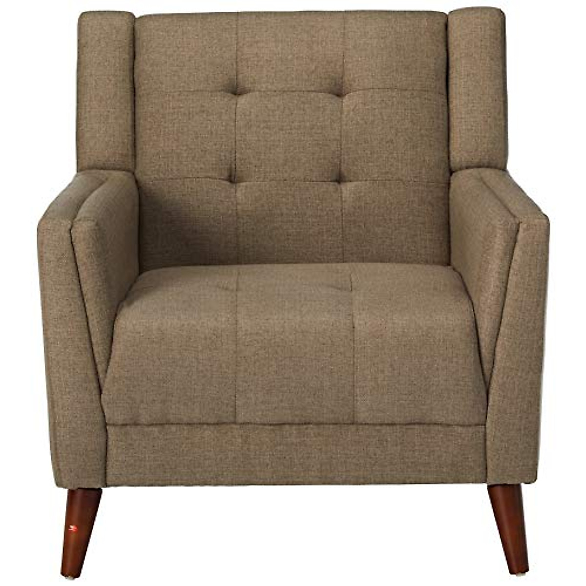 Christopher Knight Home Evelyn Mid Century Modern Fabric Arm Chair, Mocha, Walnut