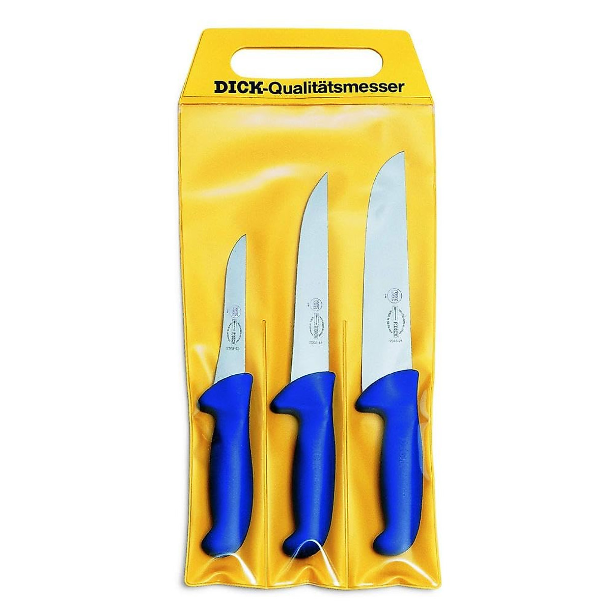 F. DICK - ErgoGrip Boning Knife - Butcher knife set (3 pieces) - Stainless steel & 56 HRC - Ideal for deboning meat - Stainless steel - Ultra sharp - NSF Certified - Robust handle - Made in Germany