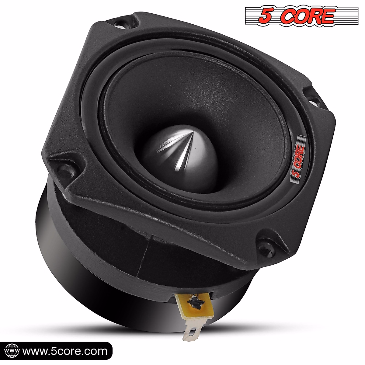 5 CORE Tweeters Speakers Car Audio Pair 600W Combined Peak 4 Ohm 3.5 Inch Aluminum Super Bullet Tuiters para Sonido para Carro - TW BLT 150 BLK Pair