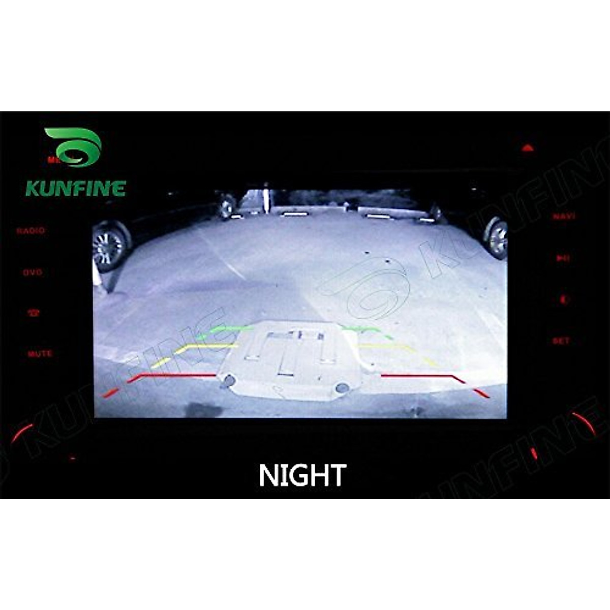 KUNFINE Universal Wireless Car Rear View Camera with 4 LED Vehicle Backup Camera Reverse Camera RCA Night Vision Parking Assistance Camera IP67 Waterproof