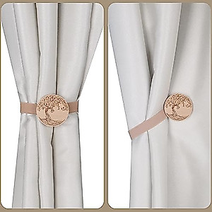 2 Pack Magnetic Curtain Tiebacks, Life Tree Curtain Holdbacks Curtain Tiebacks Curtain Ties Magnetic Tie Backs Curtain Pull Backs Curtain Tie Backs for Curtains