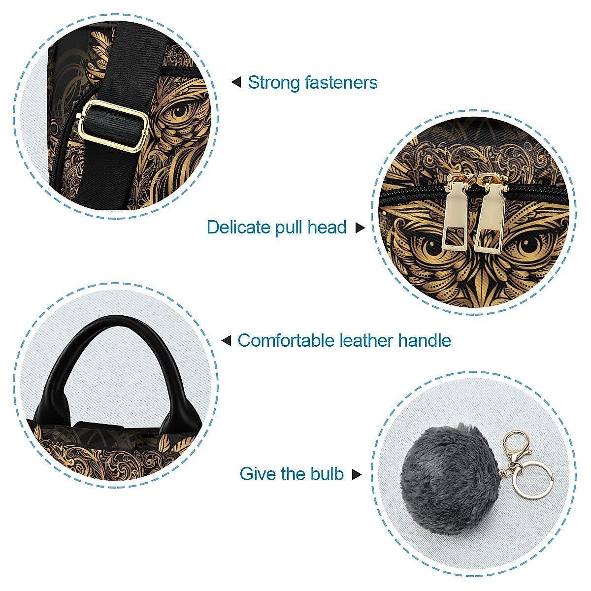 ALAZA Beautiful Owl Boho Women Backpack Anti Theft Back Pack Shoulder Fashion Bag Purse