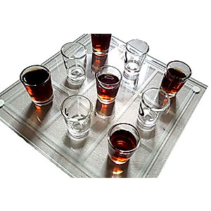 Dondor Enterprises Tic Tac Toe Shot Glass Drinking Game, Beer Bottle Opener Cap Game, His & Hers Wine Cork & Beer Cap Shadow Box (TIC TAC TOE)