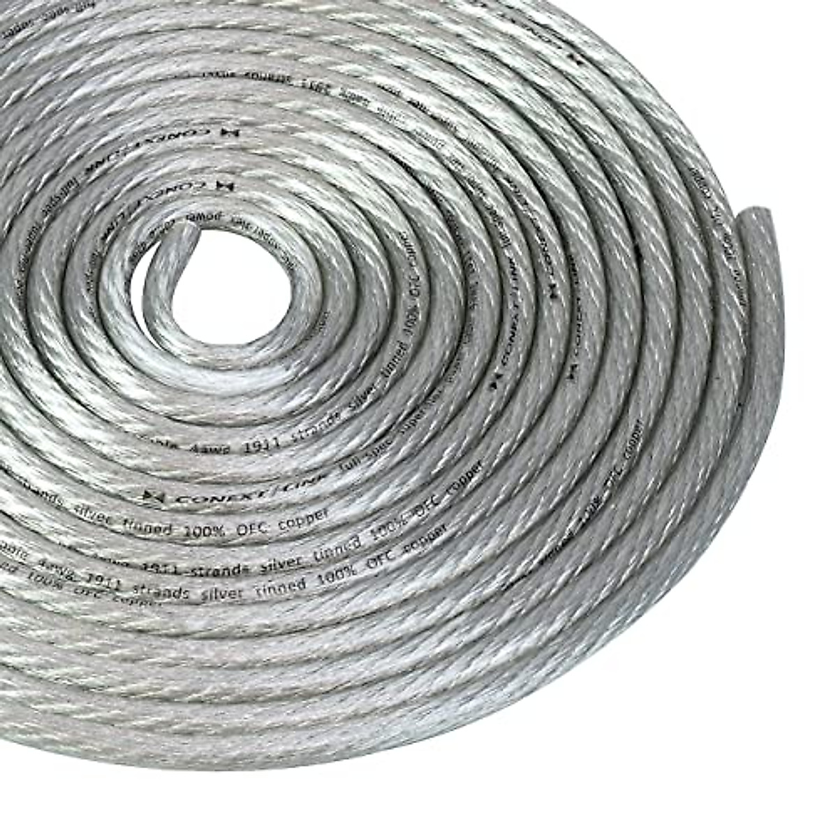 Conext Link 25 FT 4 AWG GA Full Gauge Battery Power Cable Ground Wire Clear Silver OFC Copper