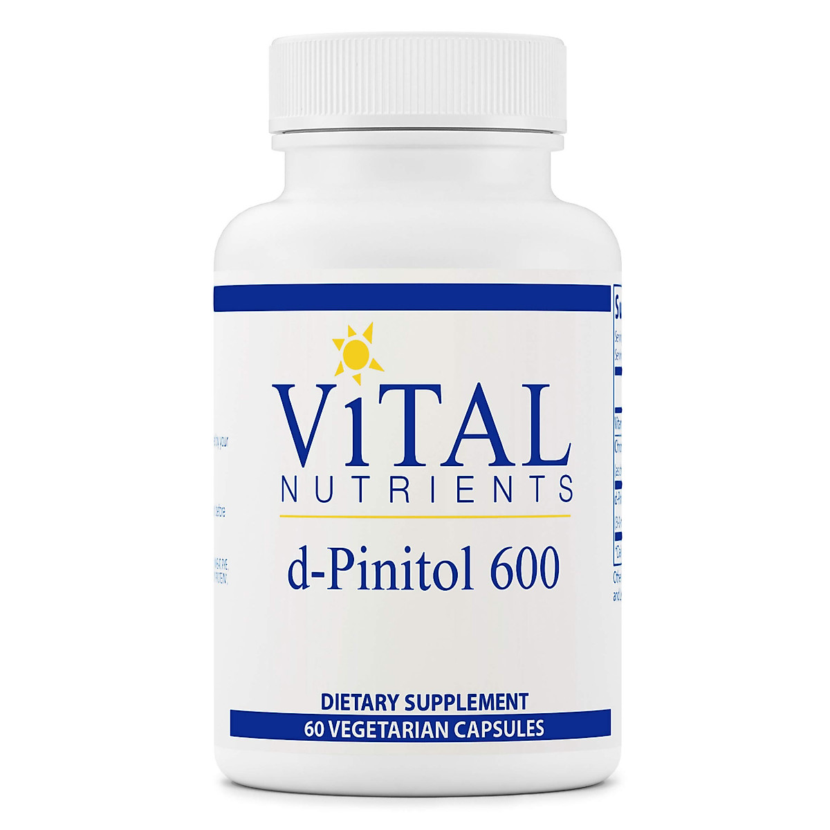 Vital Nutrients - D-Pinitol - For Maintenance and Support of Ovarian Health - 60 Vegetarian Capsules per Bottle - 600 mg