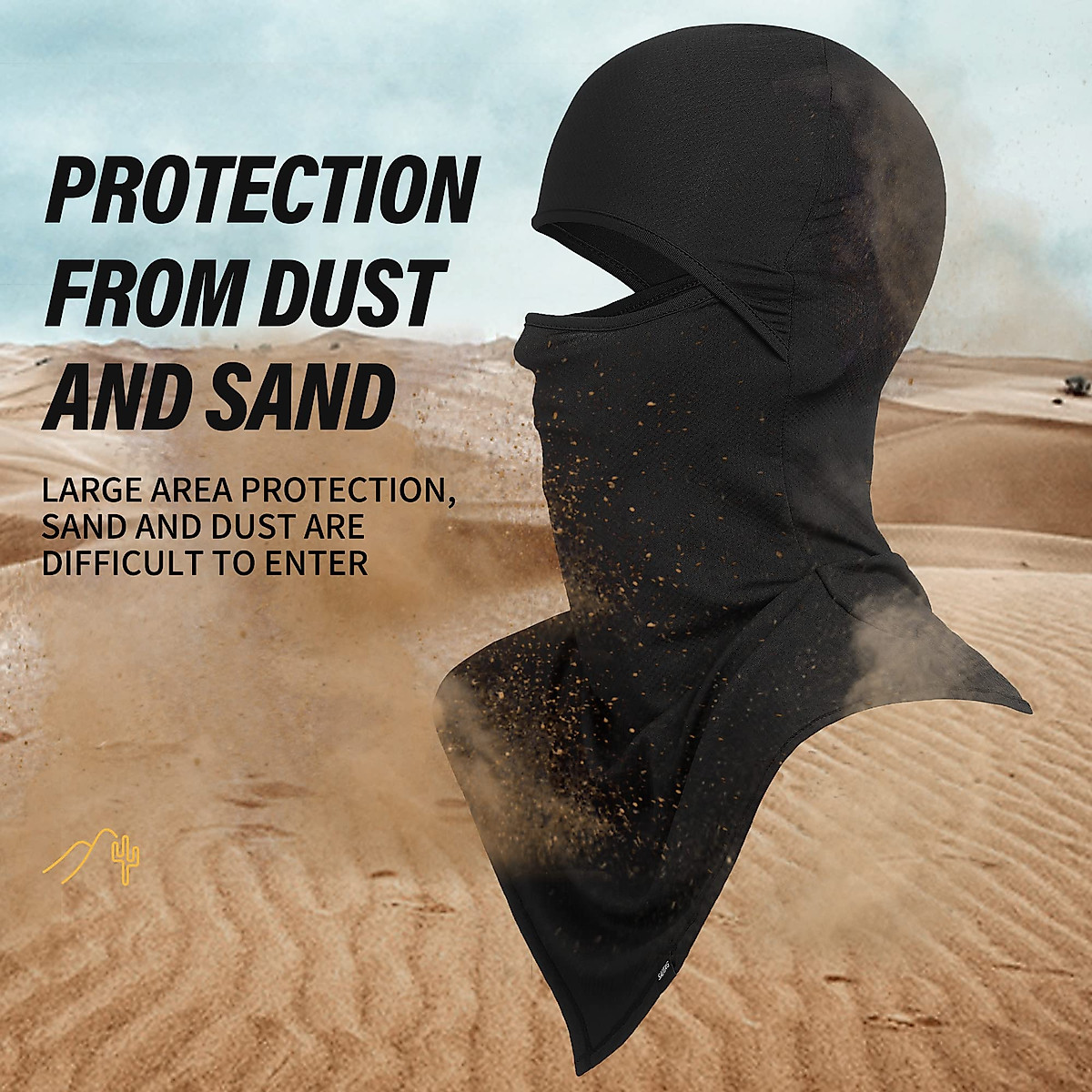 Balaclava Summer Protection Face Mask Breathable Motorcycle Hood Helmet Liners Outdoor Cycling Hiking Sports Black