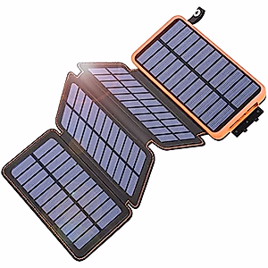 Tranmix Solar Charger 25000mAh, Portable Solar Phone Charger with 4 Solar Panels, High Capacity Solar Power Bank External Battery Pack for Smart Phones, Tablets and Hiking, Camping