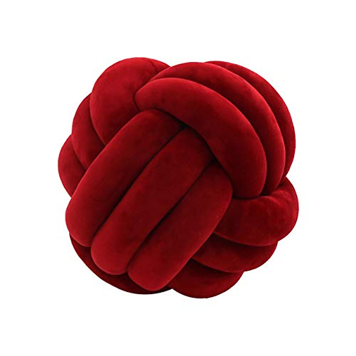 ZANYB Plush Knot Pillow Soft Decorative Throw Ball Pillows Room Decor Sofa Couch Lumbar Cushion Kids Bedroom Decoration, Wine Red, 10.6x10.6