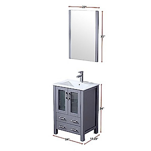 Bell+Modern Harborfront 24 in W x 18.25 in D Dark Grey Bath Vanity