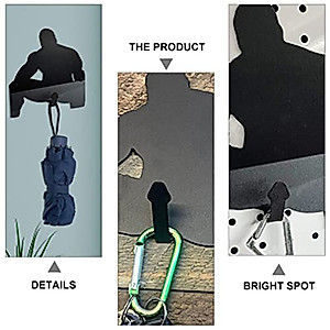 TEHAUX 2 pcs Art Wall Heavy Unique Storage Man Mounted Home Iron Towel Wrought Doorway Black Decorative Human-Shaped Shaped Decoration Clothes-Hook Clothes Funny Chic Duty Shape