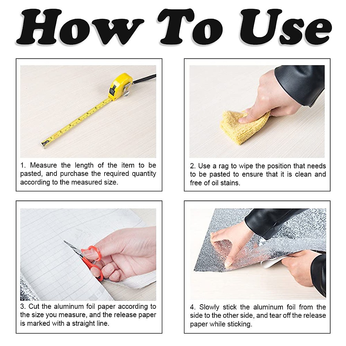 Kitchen Backsplash Stickers Self Adhesive Aluminum Foil Wallpaper, Oil Proof Heat Resistant Kitchen Wall Stickers for Cabinet Countertops Drawer Liner Shelves (15.7Inch x 16.4Ft)