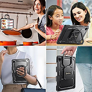 Fintie Case for iPad Pro 11 4th / 3rd Generation 2022/2021, iPad Pro 11 2nd/1st - [Tuatara Magic Ring] 360 Degree Rotating Shockproof Rugged Cover w/Screen Protector, Pencil Holder, Black