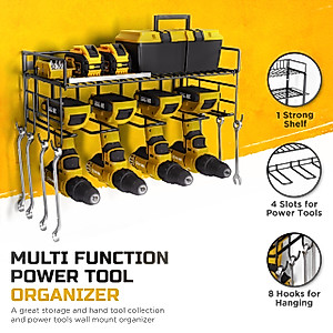 Voltigrip Power Tool Organizer Wall Mount- Heavy-Duty 2-Layers Tool Organizers and Storage for Garage and Workshop – Power Tool Holder, Drill Organizer & Power Tool Storage for Efficient Utility