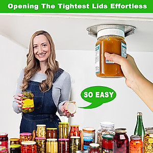 Latest Jar Opener - Under Cabinet Jar Openers for Seniors With Arthritis or Weak Hands - Under Counter Can Opener-Jar Lid & Bottle Cap Opener Tool - All Stainless Steel Material