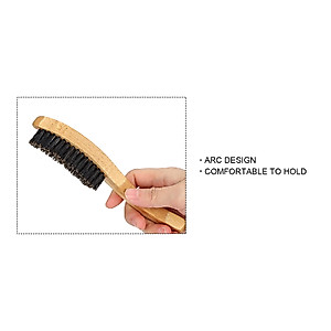 Beard Styling Brush with Strong Toughness, Portable Ergonomic Curved Design for Beard, Mustache Straightening and Growth Promotion (Small)