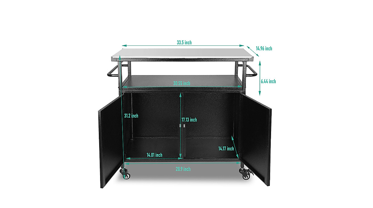 Karpevta Outdoor Grilling Table with Storage - Versatile & Sturdy