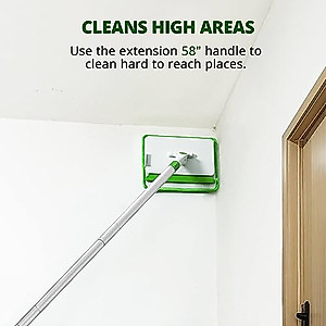 Zavrski Baseboard Cleaner Tool with 58" Long Handle Wall Cleaner Mop with Extendable Handle 4 Reusable Cleaning Pads Baseboard Duster for Washing Walls, Ceiling, Floor, Window