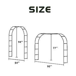 7.8 Ft Metal Garden Arbor Wedding Arch, 2 Sizes Free Combination for Various Climbing Plants, Rose Vines, Bridal Party Decoration (White)