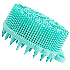Silicone Sensory Brush Scalp Scrubber Silicone BER Dual-Sided Bath Shower Loofah Shampoo Scalp Brush Massager Body Cleansing Brush for Gentle Exfoliation Massage Scalp Scrub