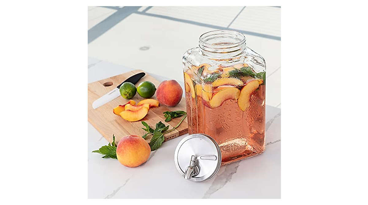 Glass Ice Bucket & Dispenser - Leakproof, Modern Design