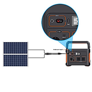 PNGKNYOCN 5.5mm x 2.1mm DC Y Splitter Male Power Plug Cable for Solar Panel RV Portable Power Station Solar Generator 18 AWG Wire 1ft/0.3m (Male)