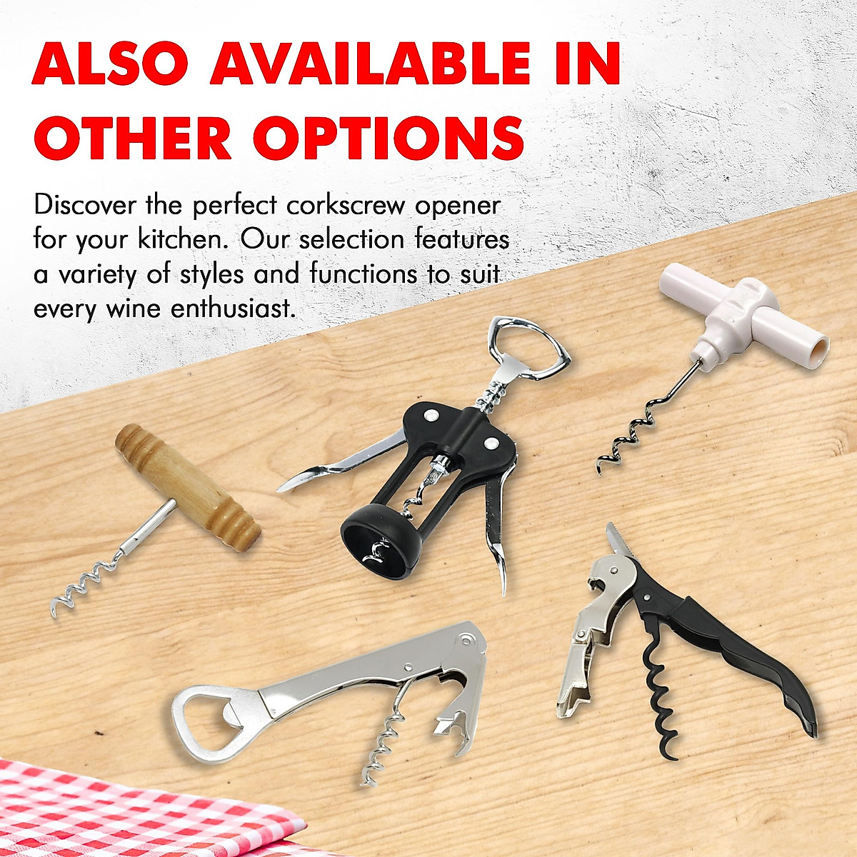 Chef Craft Select Waiters Corkscrew, 5 inches in length, Stainless Steel/Black