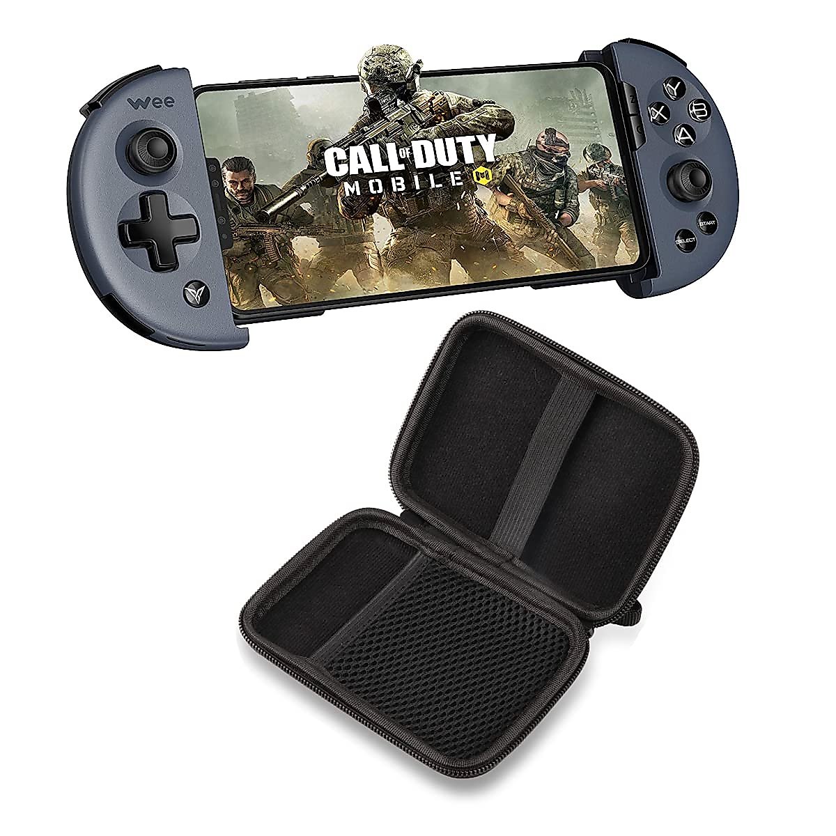 FLYDIGI Wee2T Telescopic Gamepad with Carry Case, Portable Gamepad with Flymapping Technology, Compatible for Android Gaming Devices within 3.5-6.3 Inch (75-165mm). Faster Connection.