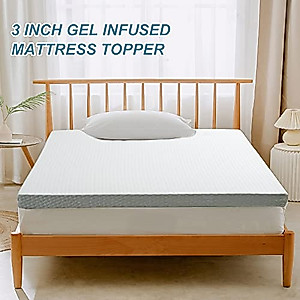 ONLIMET Mattress Topper California King, 3 Inch Gel Memory Foam Mattress Topper for Body Support & Pressure Relief with Breathable & Removable & Washable Bamboo Fiber Cover (72X84'')