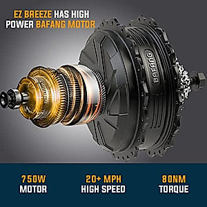 EZ BREEZE Electric Bike for Adults -Fat Tire E-Bike Commuting |750W Motor |48V 14ah Battery W/Fast Charge |Electric Bicycle for Men Women -Dual-Disc Brake |Snow Beach Mountain |7-Speed, 26"