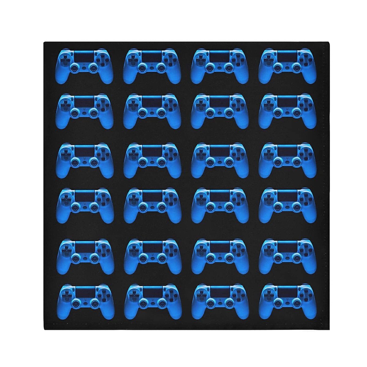 Oyihfvs Video Game Joystick Gamepad in Blue Neon Lights Isolated on Black Cloth Napkin Set of 1,Dinner Napkins Reusable Table Napkin Washable Polyester Fabric for Cocktail Party Holiday Wedding Home