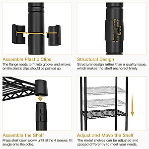 Ulif F3 Freestanding Closet Garment Rack, 5 Tiers Adjustable Heavy Duty Clothes Organizer Storage with 2 Fabric Drawers, Suitable for Bedroom, Apartment, and Cloakroom, 39.4"W x 14.5"D x 71.2"H, Black