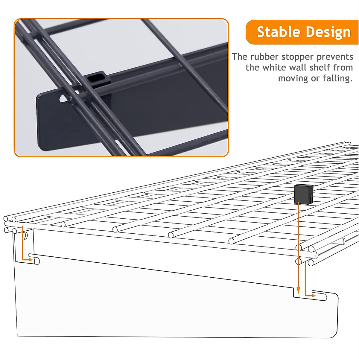 Wallmaster 2-Pack 15x45 Heavy Duty Garage Wall Shelving 45-inch-by-15-inch Wall Mount Garage Storage Rack Floating Shelves Max Load 400lb Black