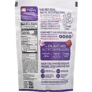 Happy Baby Organics Baby Snacks, Yogis, Freeze Dried Yogurt & Fruit Snacks, Gluten Free Snack for Babies 9+ Months, Mixed Berry, 1 Ounce (Pack of 1)