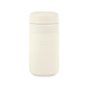 W&P Porter Insulated Bottle 12 oz | Clean Taste Ceramic Coating for Water, Coffee, & Tea | Wide Mouth Vacuum Insulated | Dishwasher Safe, Cream