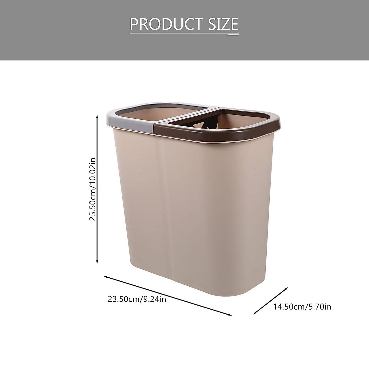 Alipis Dual Waste Basket 2 Compartment Trash Can Plastic Garbage Container Dustbin Recycling Bin Rubbish Bucket Compost Bin Pail for Kitchen Office