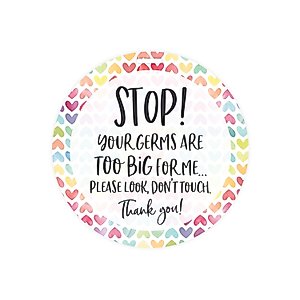 Watercolor Rainbow Hearts Stop No Touching Baby Car Seat Sign/Rainbow Baby Stroller Tag