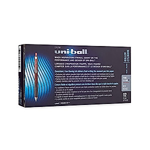 uni-ball RT Retractable Roller Ball Pens, Fine Point, Red Ink, Pack of 12