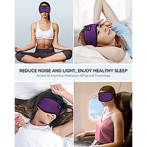 MUSICOZY Sleep Headphones Bluetooth 5.2 Headband Headphones Super Soft & Breathable, Wireless Sleeping Eye Mask Earbuds Earphones for Side Sleepers Mom Women Cool Tech Gadgets Gifts