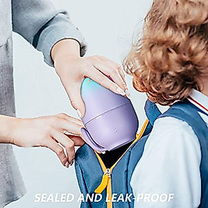 IDHLIP Thermos for Hot Food - Wide Mouth Soup Thermos for Kids Adults - 17 oz Insulated Food Container with Folding Spoon for Hot Cold Food Stainless Steel Food Jar for School (Purple-Blue)