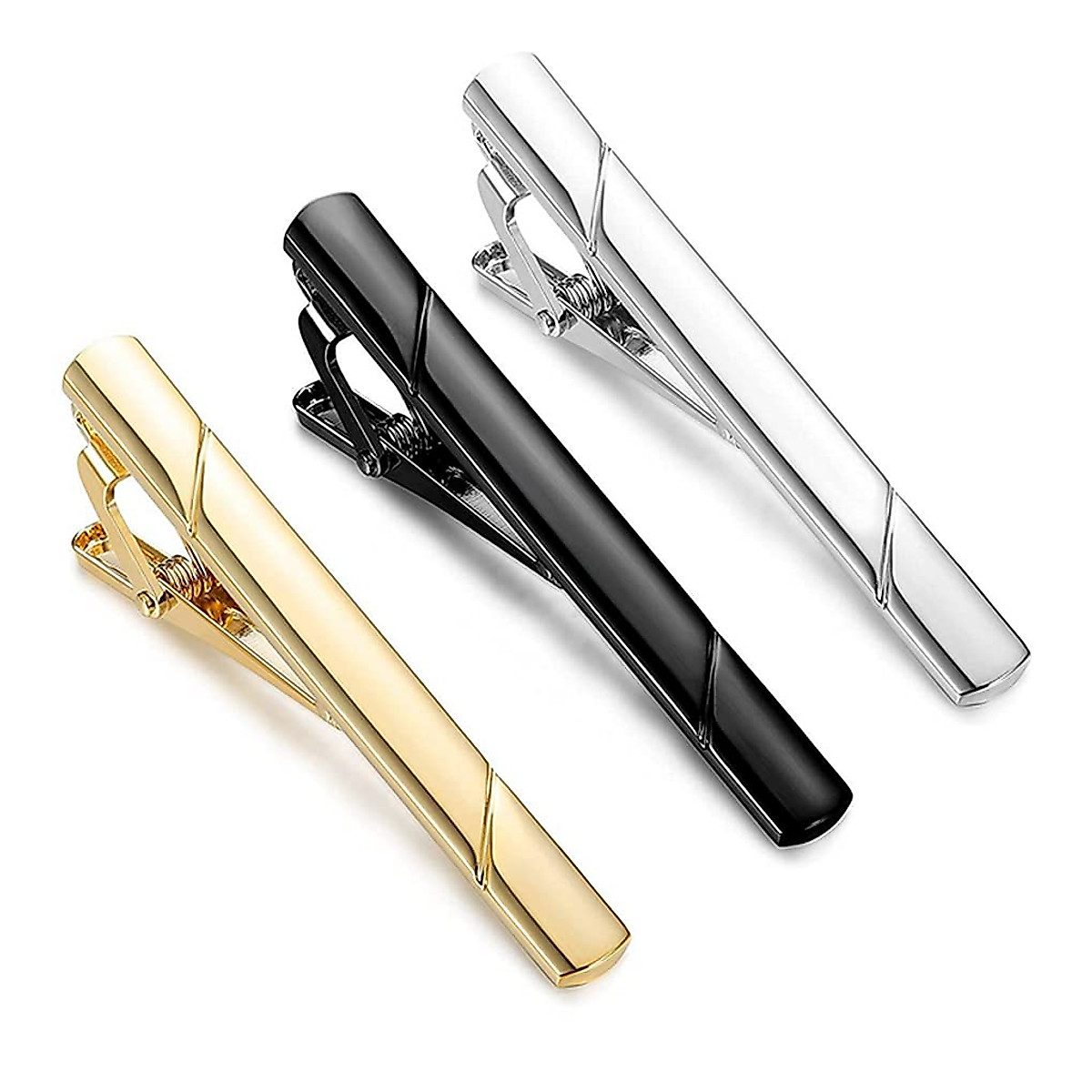 Erioctry Mens Stainless Steel Tie Clips Minimalist Necktie Tie Bar Clasp Clip Clamp Pins Best Gift For Men Business Party Wedding Best Gift and Daily Life