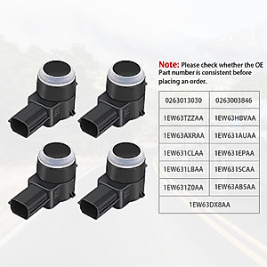 SHINEHOME 4 PCS PDC Parking Assist Sensor - Compatible with Dodge Journey, Durango, Ram 1500 2500 3500, Jeep Commander, Liberty, Grand Cherokee - Replace 1EW63TZZAA - Reverse Backup Parking Sensor