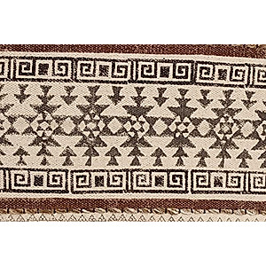 Casavani Rag Rug Collection Geometrict Rug - Black and Gray, Handmade Boho Stripe Cotton, Ideal for High Traffic Area in Entryway Living Room Bedroom Bathroom 4x15 Feet Runner