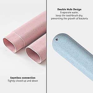 LOVEWEE 2 Pcs Travel Toothbrush Case Box Plastic Portable Toothbrush Holder for Travel, Business, Home, Camping, School (Yellow)