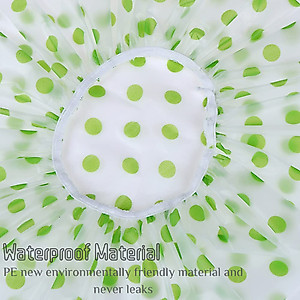 Waterproof Shower Cap,6Pcs Dot Plastic Shower Caps Reusable Elastic Large Shower cap for Women Long Hair