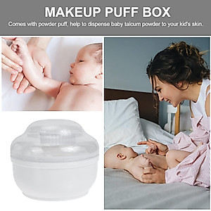 2 Sets Powder Puff Box Powder Puff Case Infant Powder Puff Talcum Powder Puff Plush Powder Puff Storage Container for Baby Powder