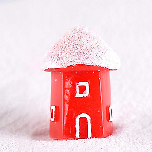 SEWACC 8pcs Christmas Indoor Decoration Christmas Tree Ornaments Christmas Houses Christmas Desktop Decor for Miniature DIY Snow Globe Kit Desktop Decoration Red Crafts Candy