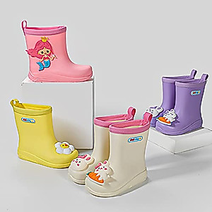Children Shoes Rain Boots Cartoon Children Rain Boots Boys and Girls Infant Rain Boots Water Rubber Shoes Kids Boots for Girls Tall (A, 5.5-6 Years Little Child)