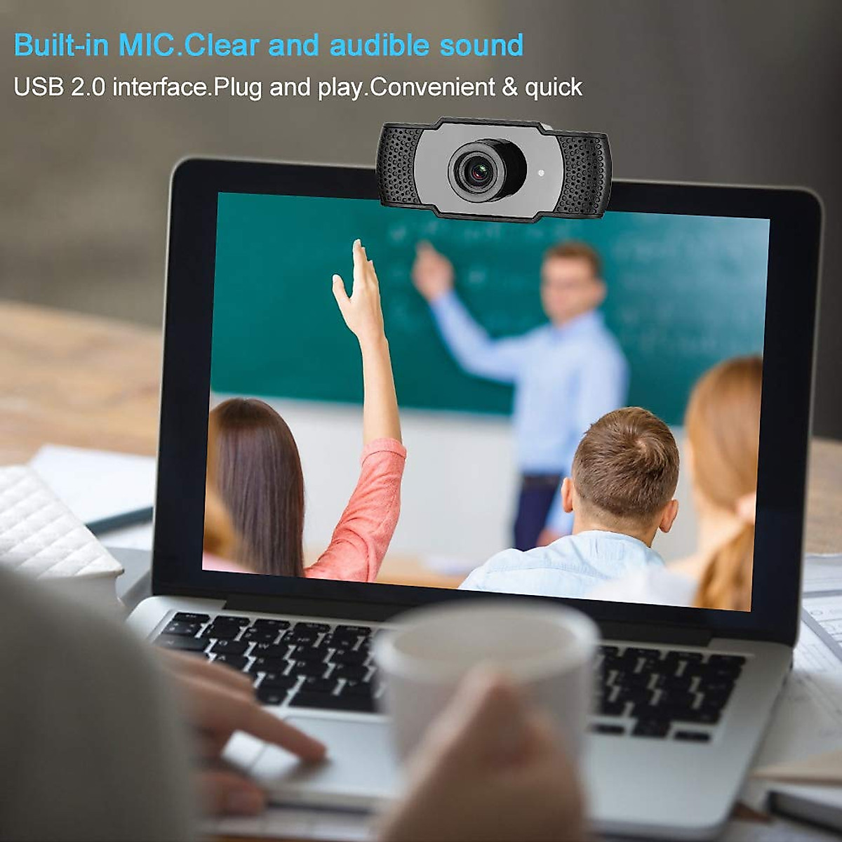 1080p Computer Webcam - Built in Noise Reduction Microphone - USB Free Drive - Plug and Play - for Video Calling, Conferencing, Gaming