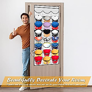 kingdalux Baseball Hat Rack 24 Pocket for Wall or Over The Door Cap Organizer with Clear Deep Pockets, for Hat Storage & Ballcap Caps Display Holder, Complete with Over Door Hooks